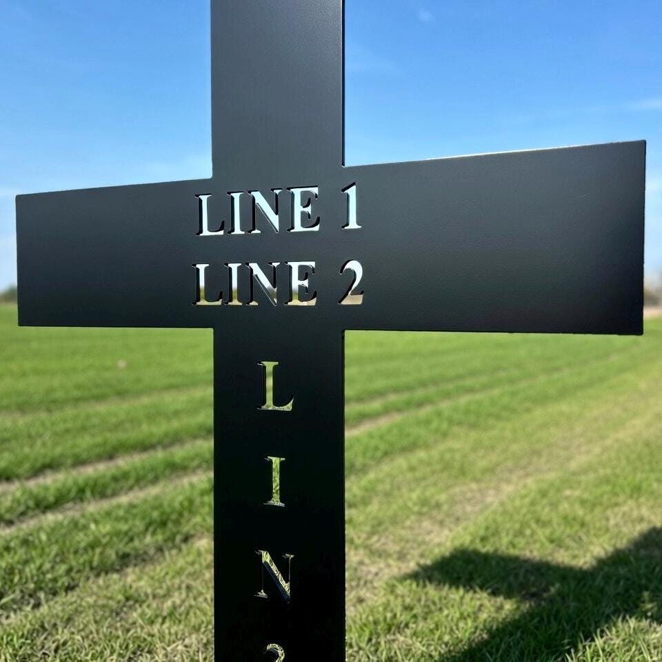 Personalized Memorial Cross, Personalized Grave Site Marker, Temporary ...