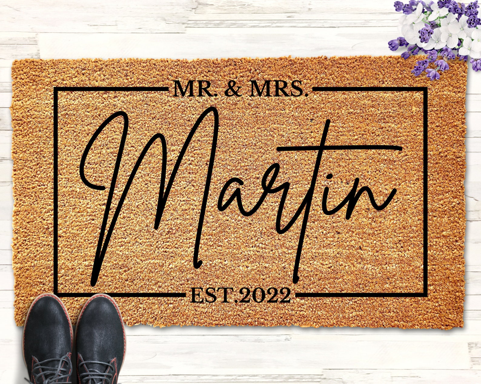 Mr. and Mrs. Doormat Personalized Wedding Gift Last Name - Etsy