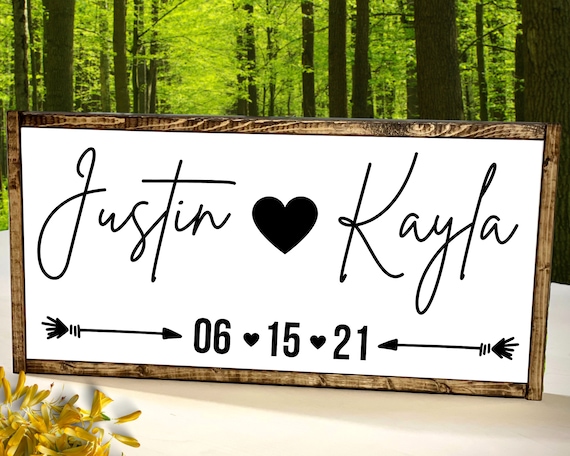 Personalized Couple Names Sign Valentines Day Gift Wedding | Etsy