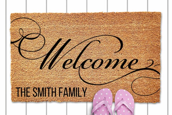 Custom Welcome Mat-personalized Welcome Mat-front Porch | Etsy