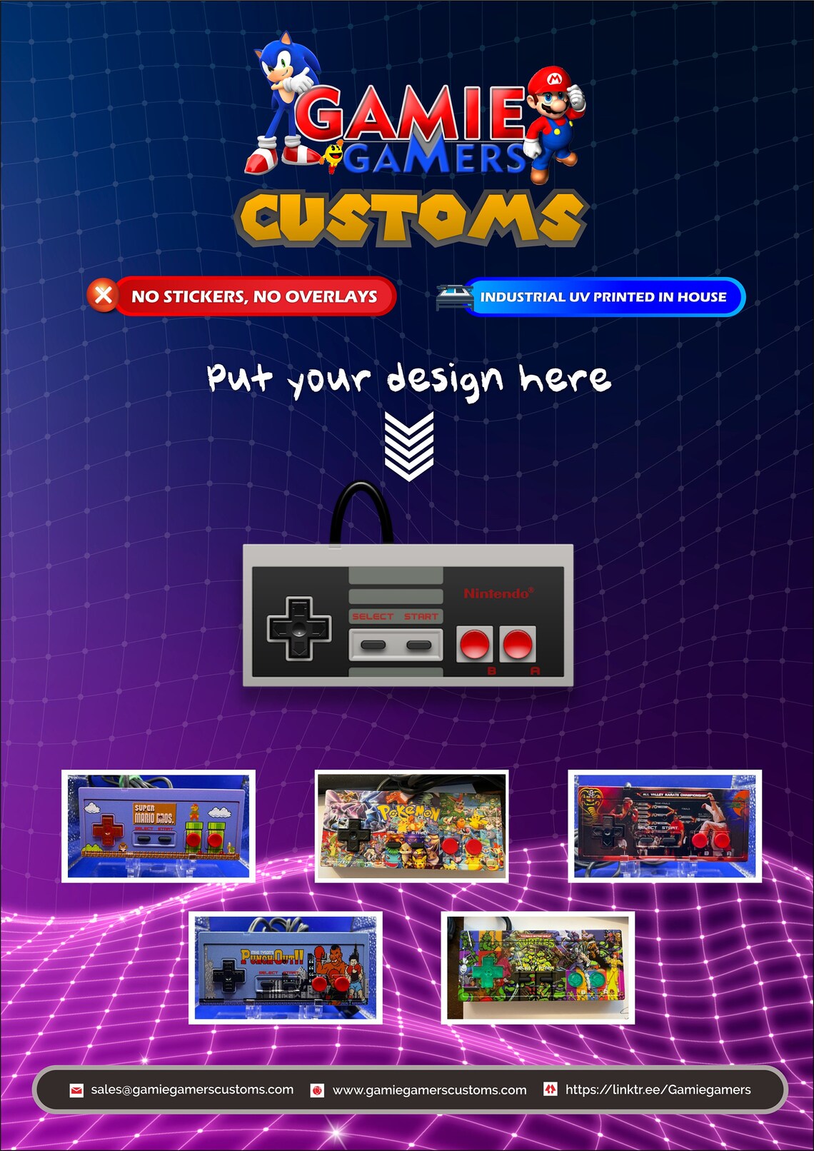 Custom Uv Printed Nes Controller - Etsy