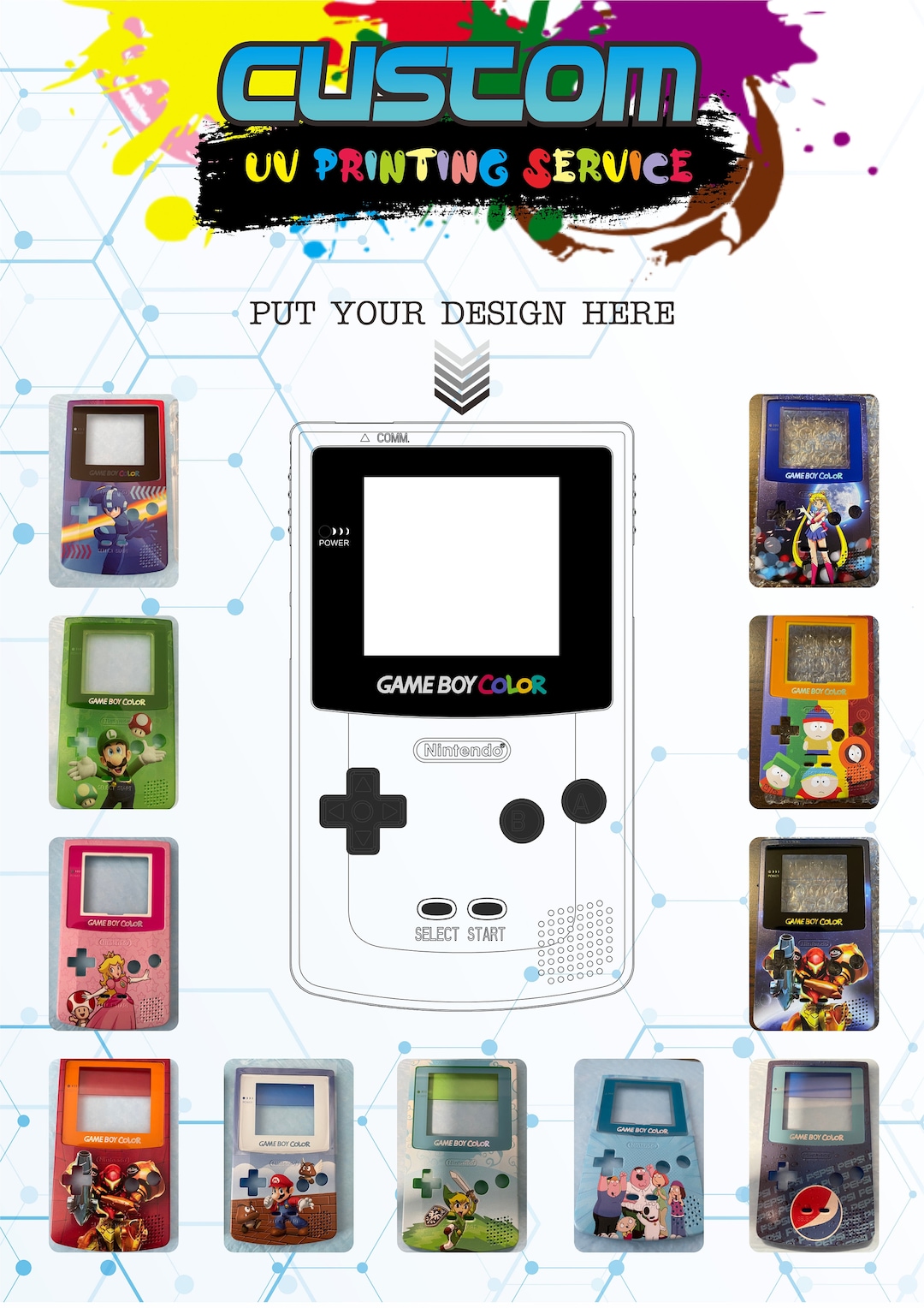 New Gameboy Color Shell With a Custom UV Printed Design of Your Choice ...