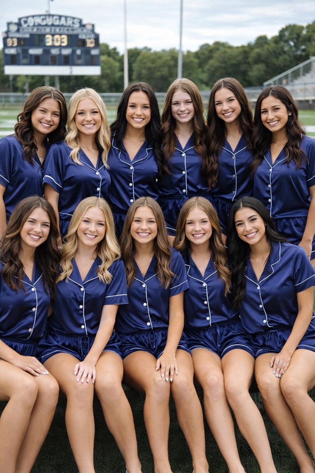 School Team Shorts Satin Pajama Set – Custom Team Pajamas ...