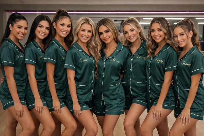 School Team Shorts Satin Pajama Set – Custom Team Pajamas ...