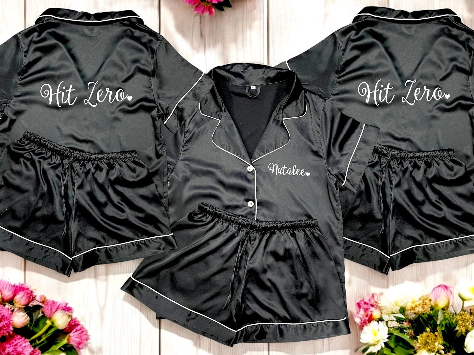 School Team Shorts Satin Pajama Set – Custom Team Pajamas ...