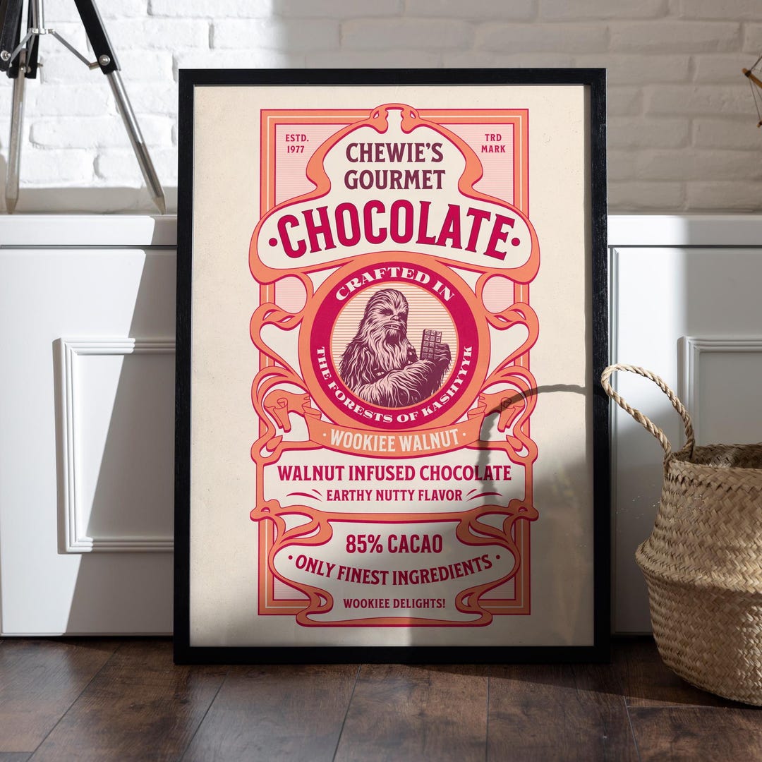 Chewie's Gourmet Chocolate Poster: Vintage Star Wars Wall Art - Etsy