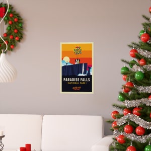 Paradise Falls Travel Poster, Disney UP Poster, Pixar UP Wall Art, UP ...