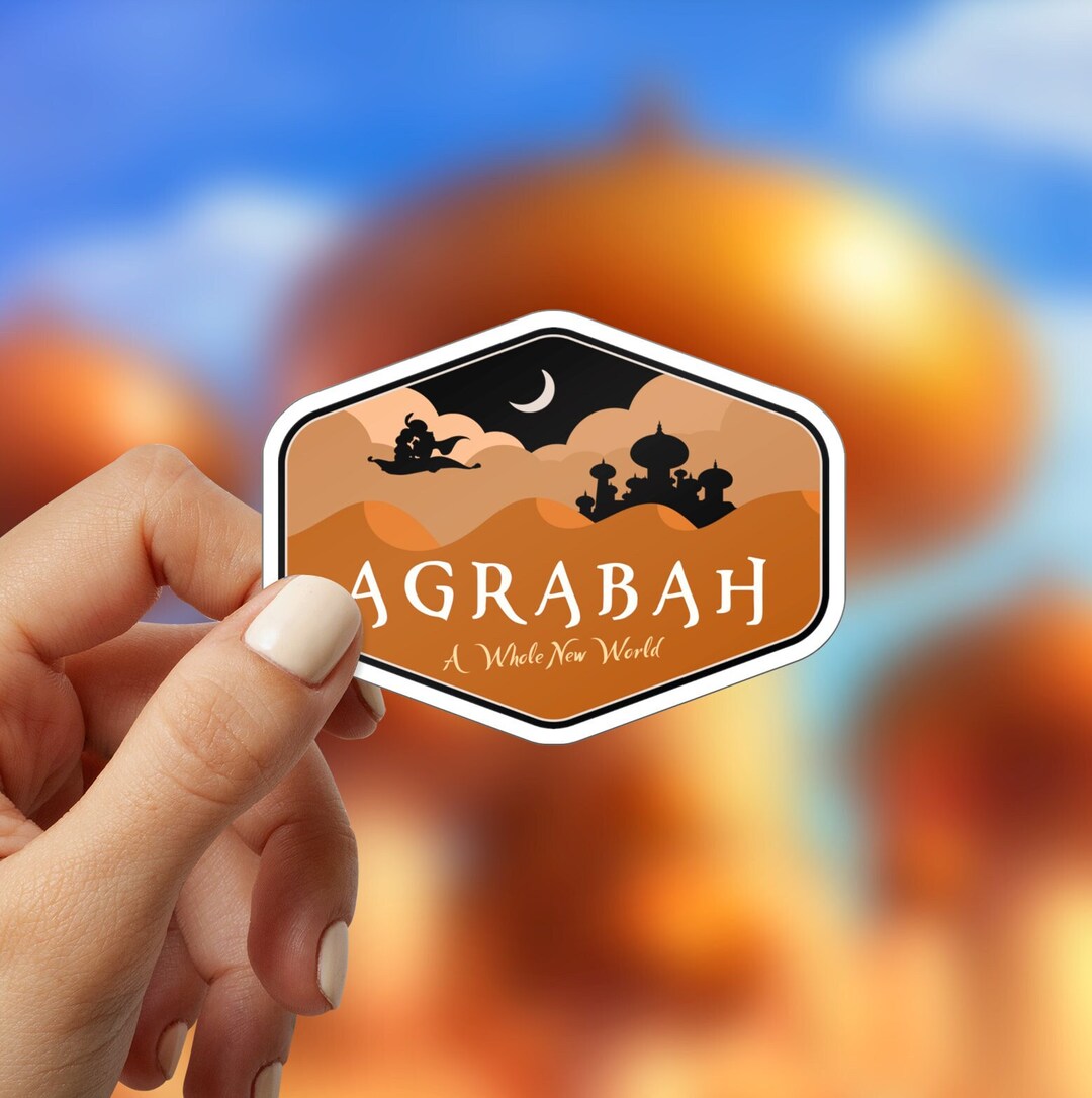 Aladdin Sticker, Visit Agrabah Sticker, A Whole New World Sticker ...