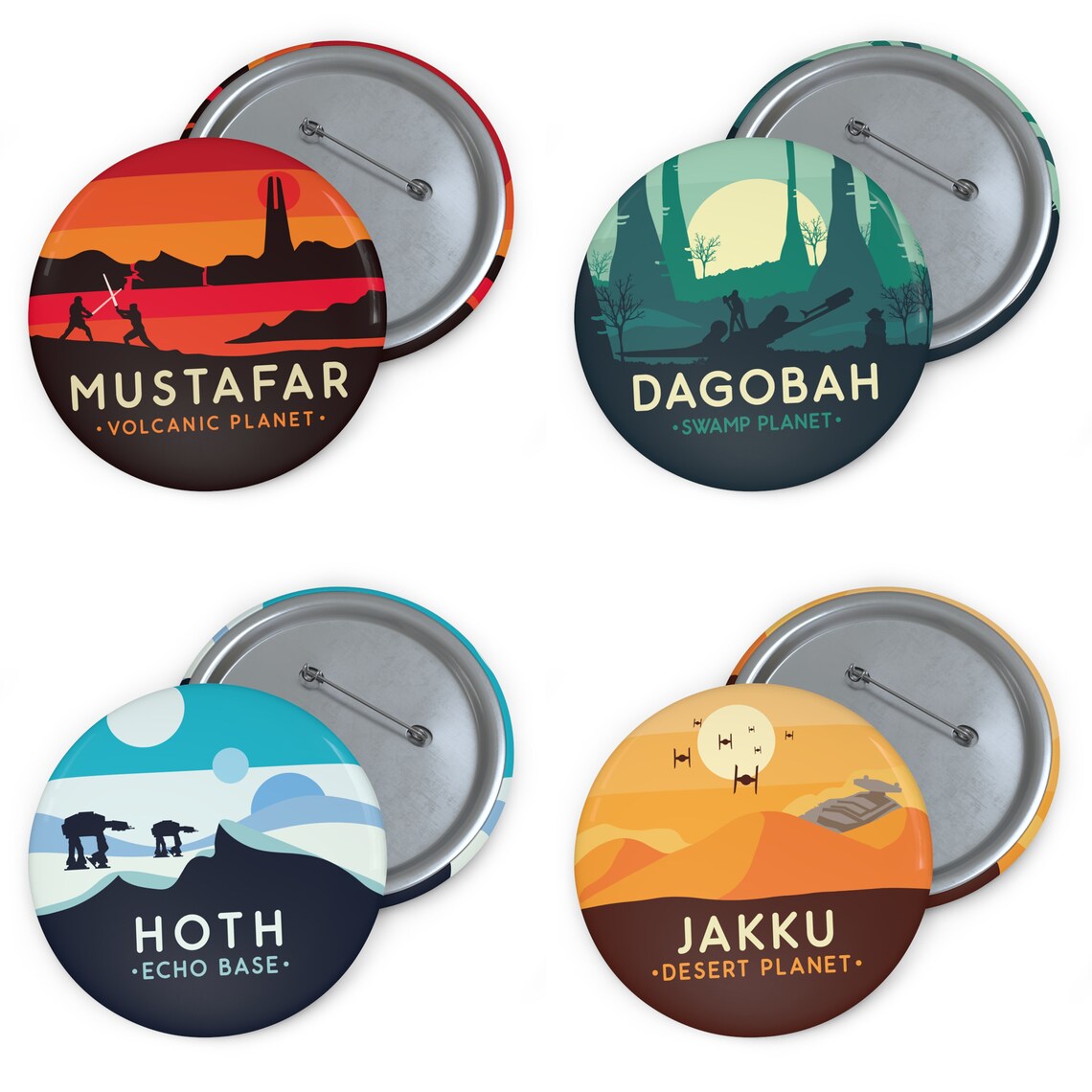 Star Wars Pin Badges Star Wars Planets Pin Badges Sizes - Etsy