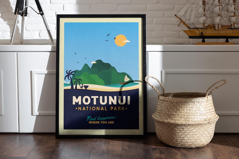 Moana Motunui National Park Poster | Disney Travel Style Wall Art ...