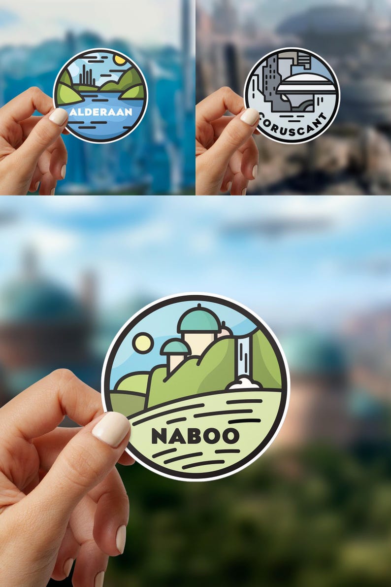 Star Wars Planet Stickers: Weatherproof Vinyl Decals - Tatooine, Hoth ...