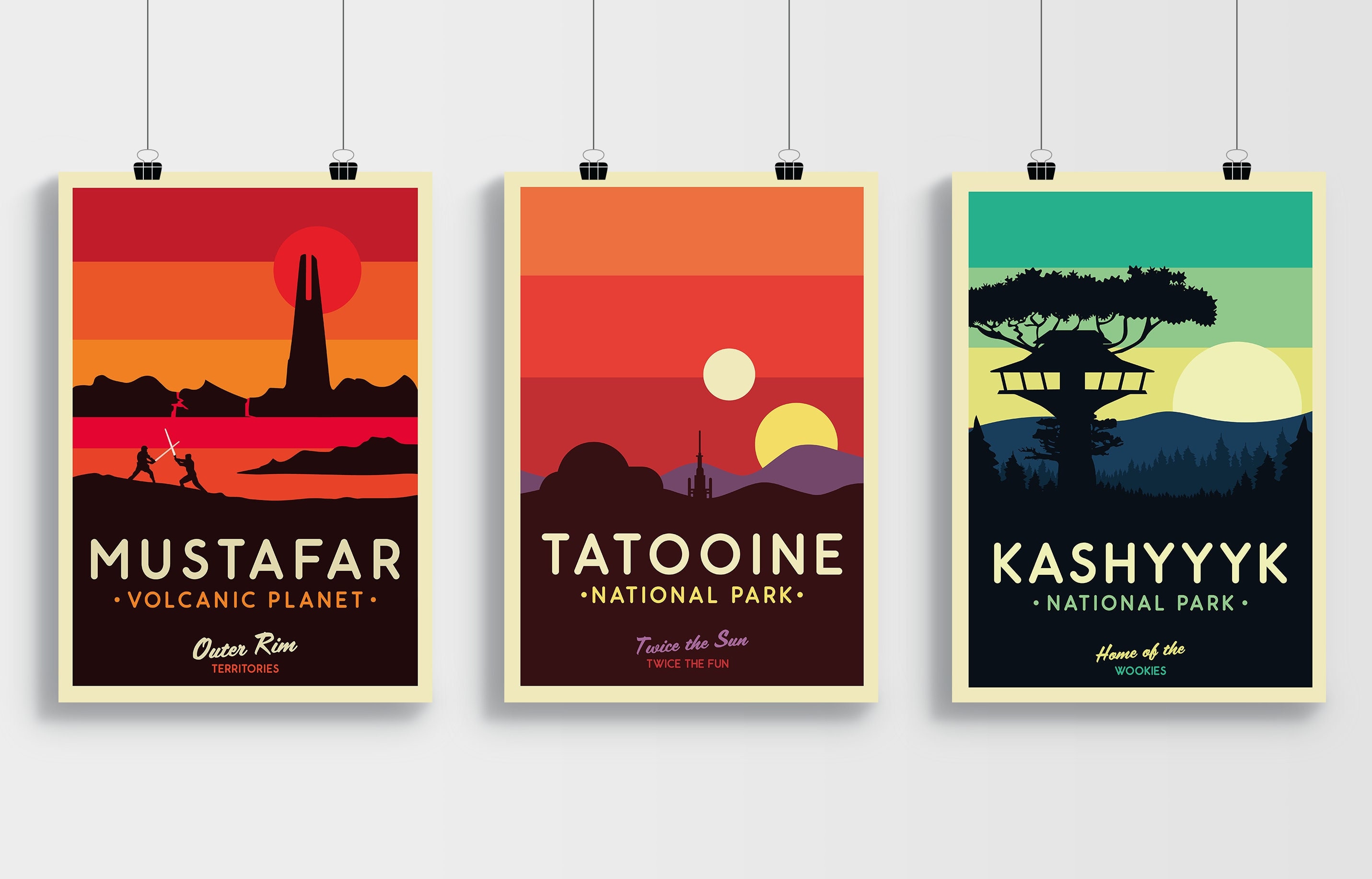 Star Wars Galaxy Posters Star Wars Planet Attraction Posters - Etsy Canada