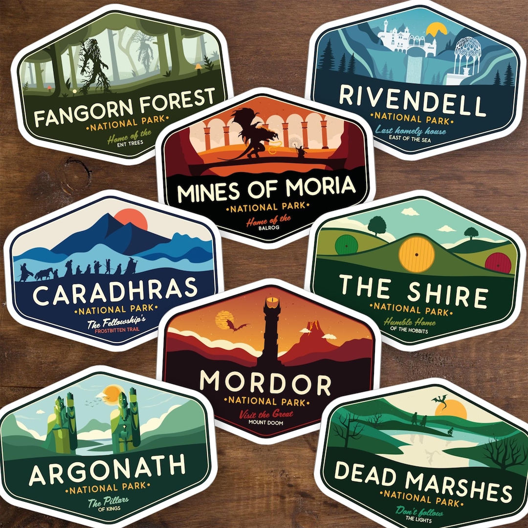 Fantasy National Park Waterproof Stickers, Adventure Vinyl Decals for ...
