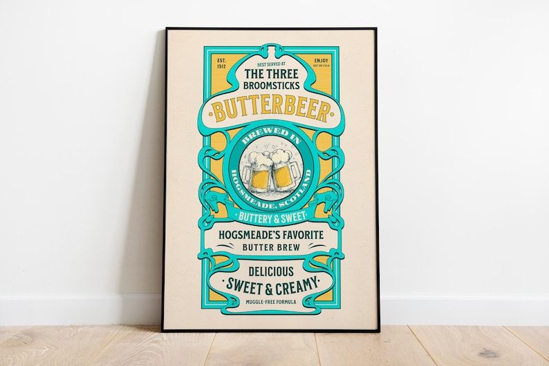 Butterscotch Brew Tavern Poster: Vintage Wizard Pub Art Print, Cozy ...