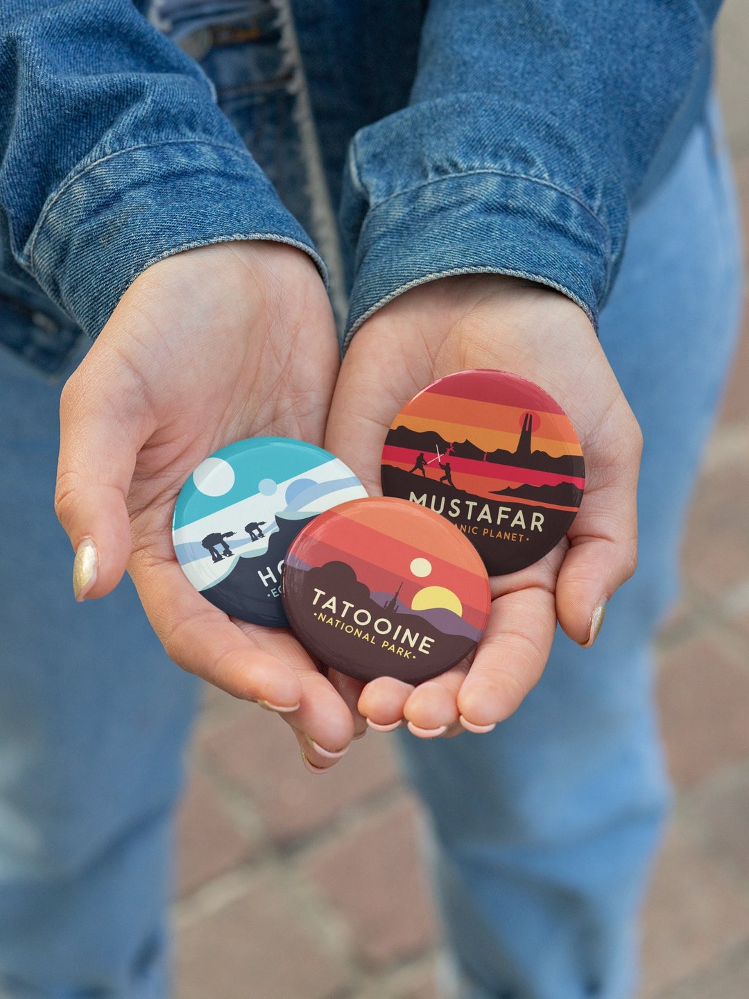 Star Wars Pin Badges | Star Wars Planets Pin Badges | Sizes 1.25'', 2. ...