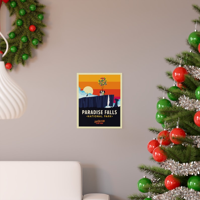 Paradise Falls Travel Poster Disney UP Poster Pixar UP Wall - Etsy