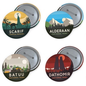 Star Wars Pin Badges | Star Wars Planets Pin Badges | Sizes 1.25'', 2. ...