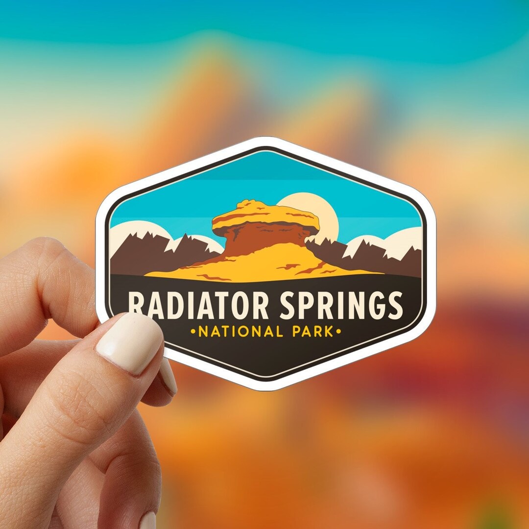 Disney Cars Sticker, Radiator Springs National Park Sticker, Disney ...