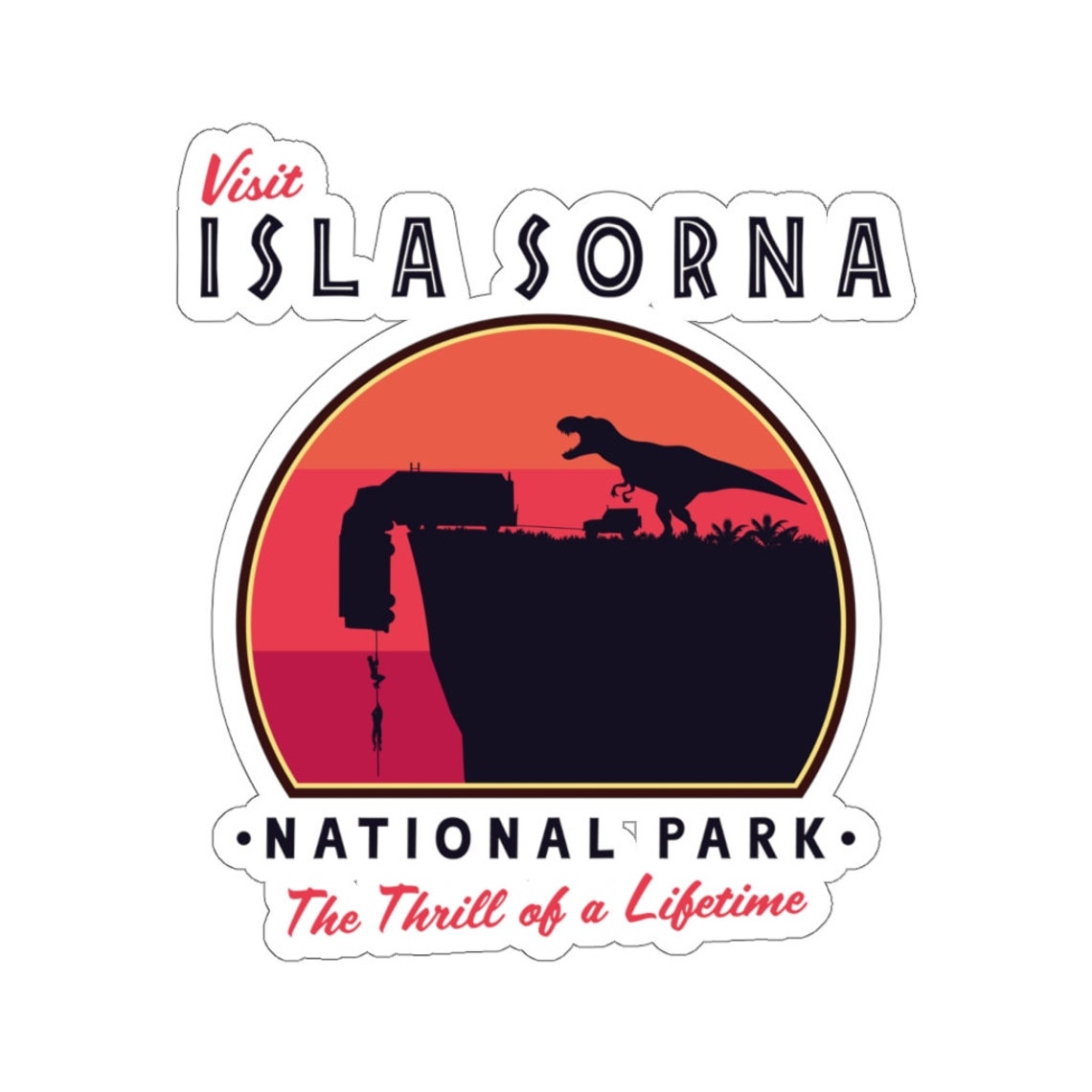 Jurassic Park Sticker Jurassic Park Isla Sorna Sticker Visit | Etsy