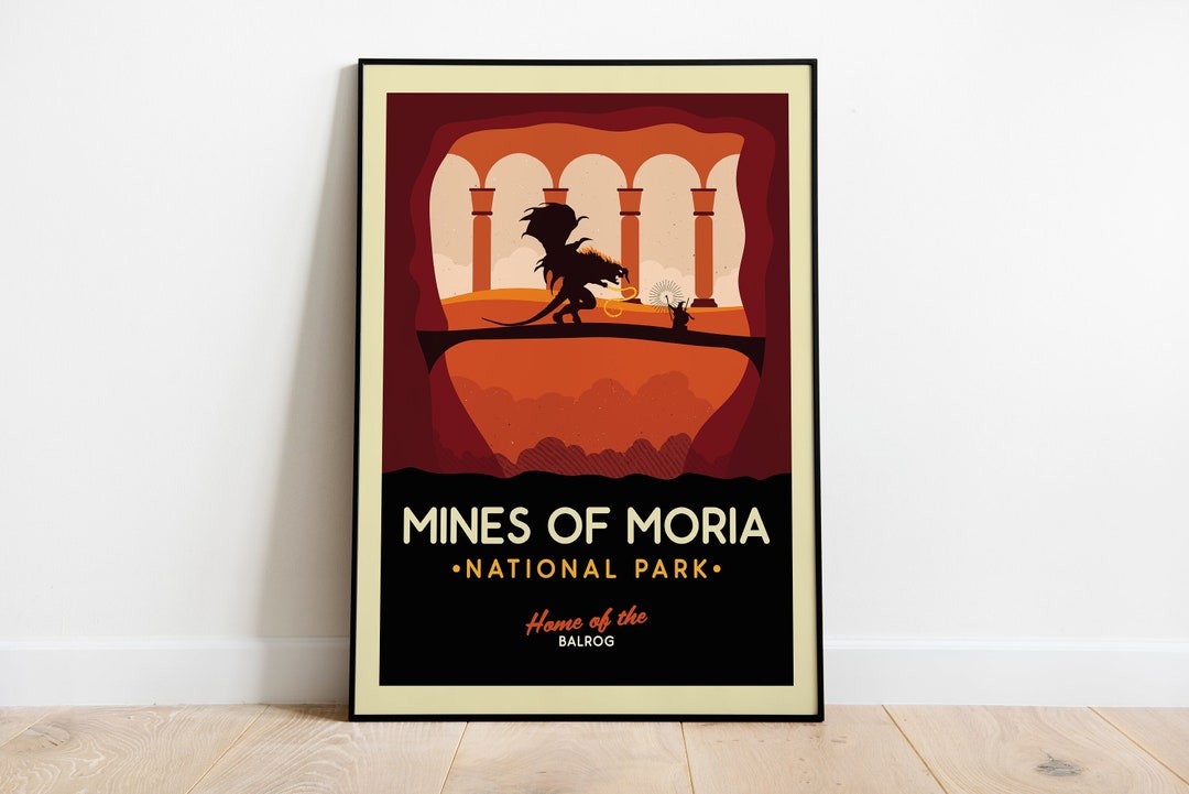 Mines of Moria Poster, Mines of Moria National Park Poster, Lord of the ...