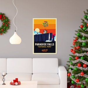 Paradise Falls Travel Poster, Disney UP Poster, Pixar UP Wall Art, UP ...