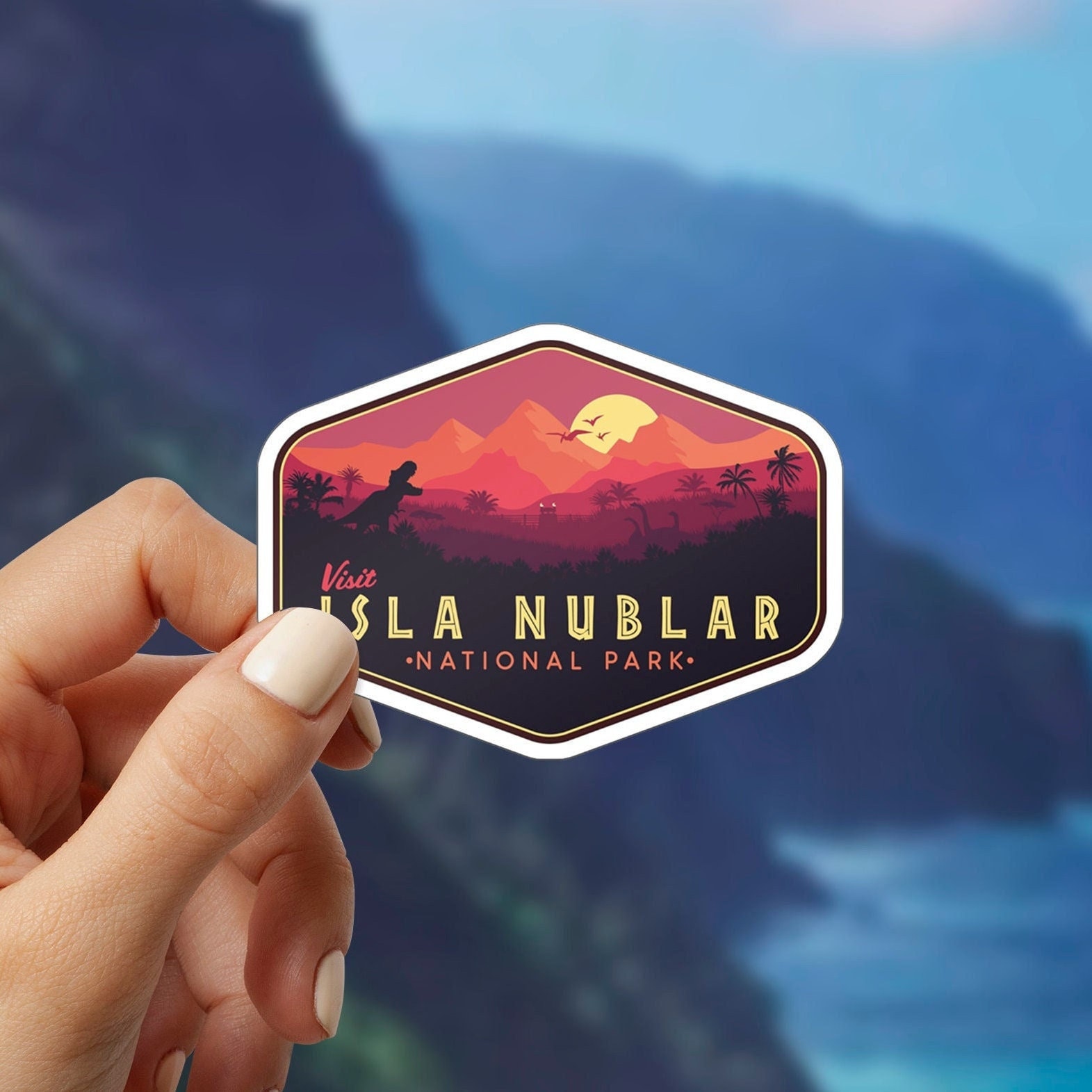 Jurassic Park Sticker Jurassic Park Isla Nublar Sticker - Etsy
