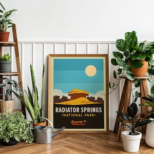 Radiator Springs Travel Poster, Disney CARS Poster, Disney Cars Wall ...