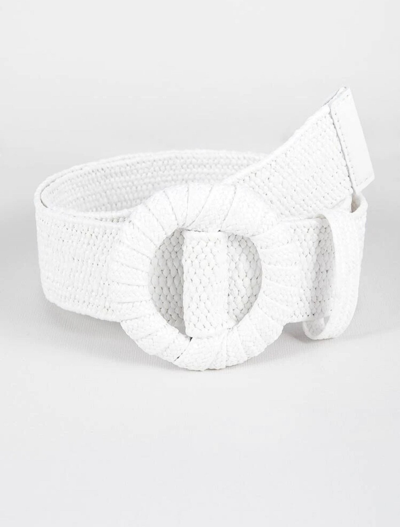 White Woven Belt Round Buckle Woven Belt White Belt Braided - Etsy