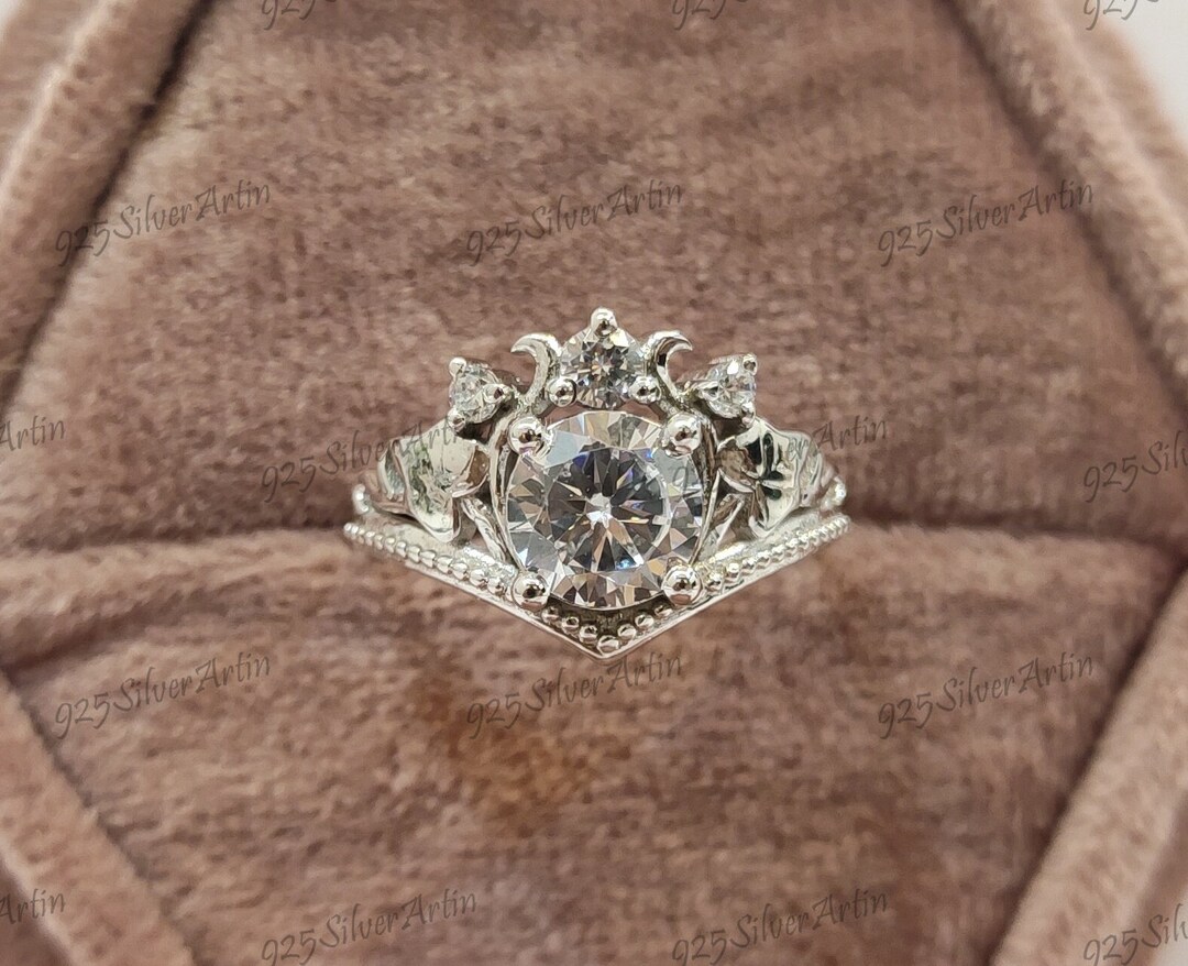 1930s Vintage 2.30ct White Round Cut Diamond Engagement Ring in 925 ...
