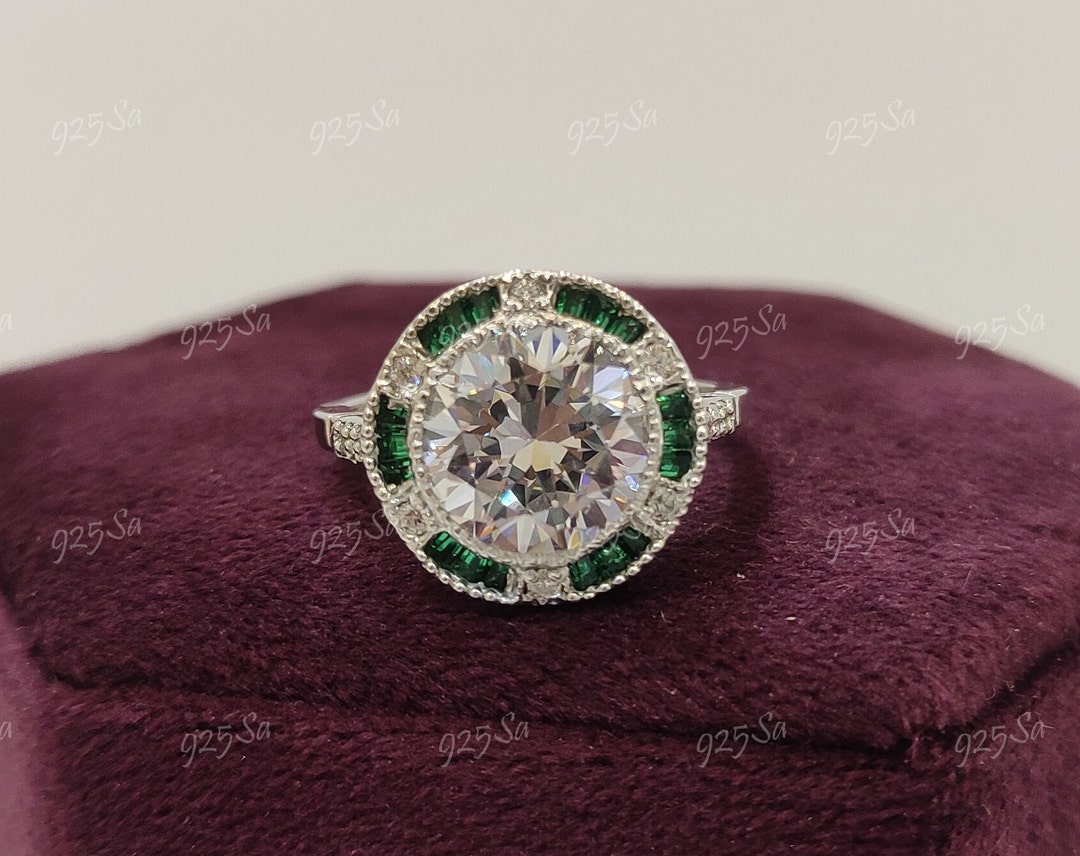 1930s Vintage 2.30ct White Round Cut Engagement Wedding Ring in 925 ...