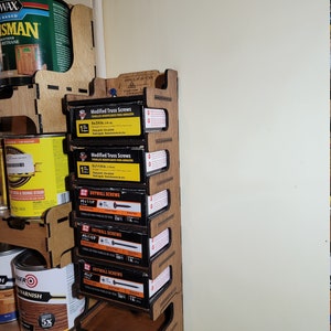 Wall Rack for 1lb Screw Boxes 3mm and 5mm With 6 Box and 5 Box Plans ...