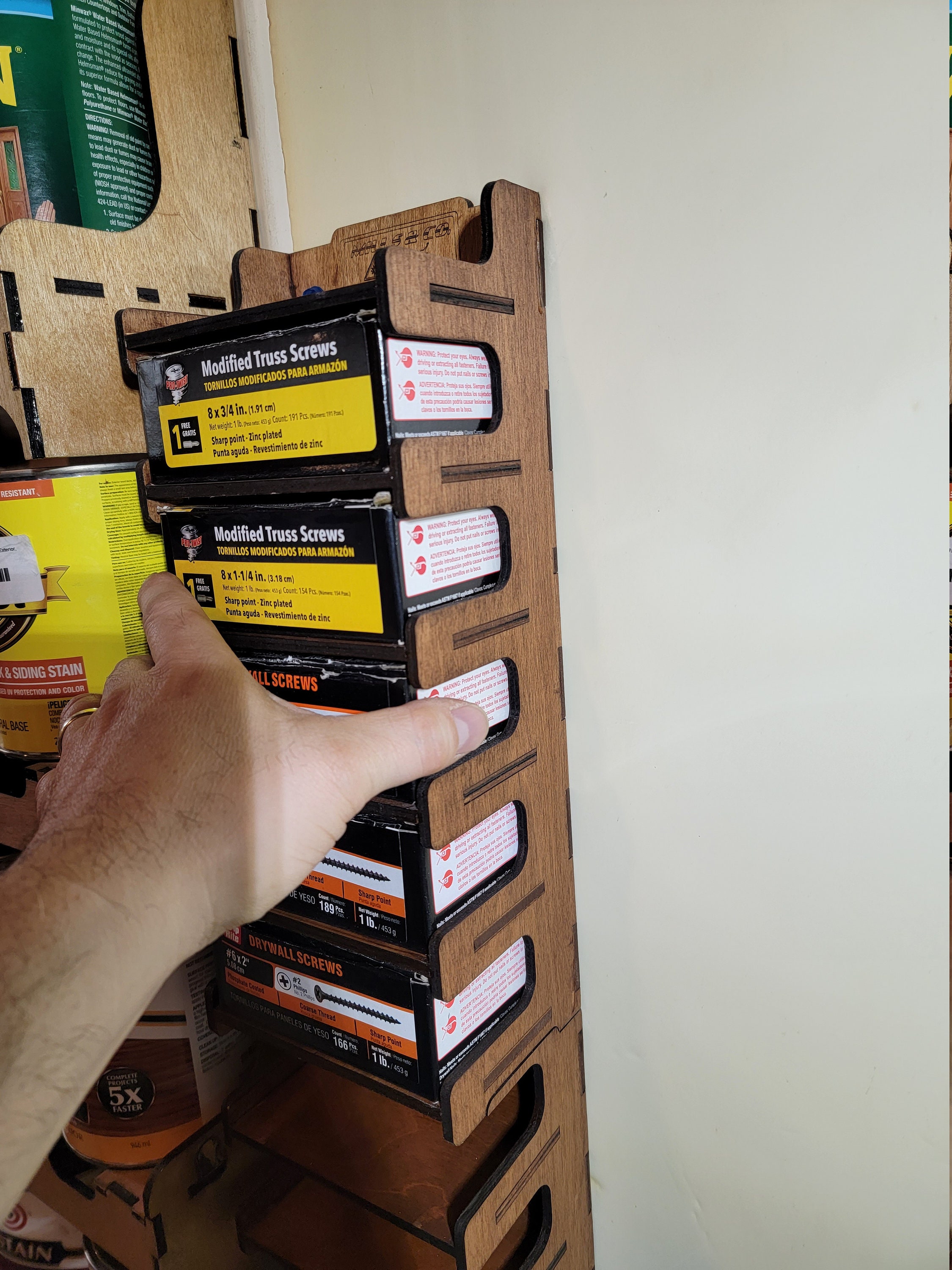 Wall Rack for 1lb Screw Boxes 3mm and 5mm With 6 Box and 5 Box Plans - Etsy