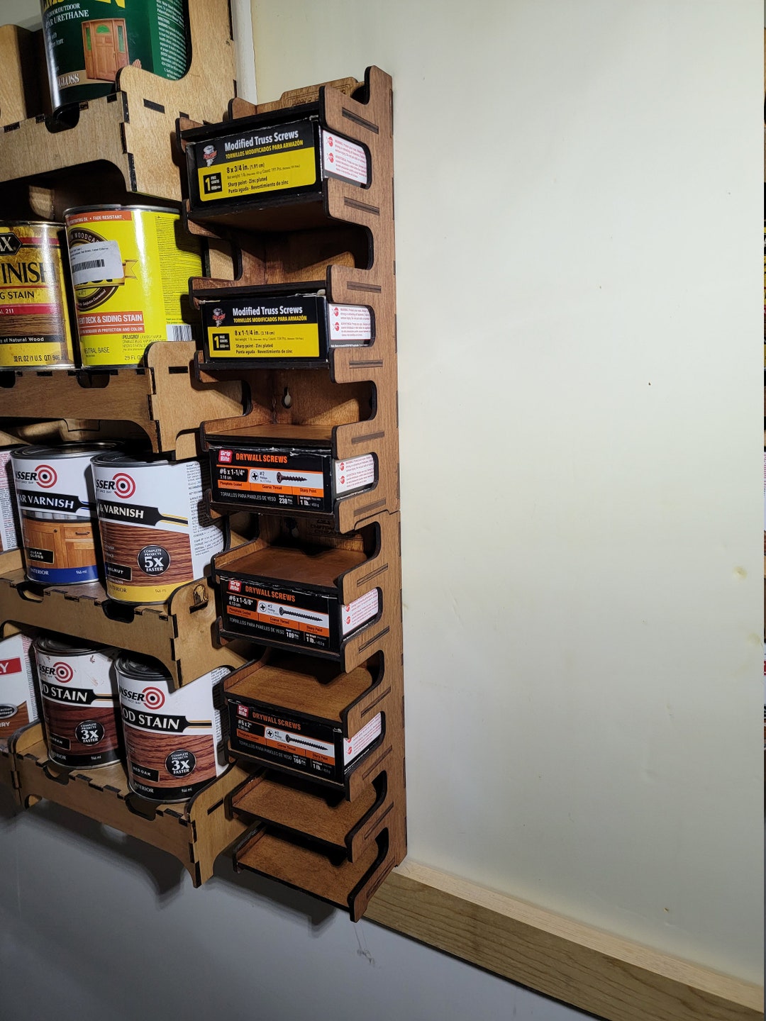 Wall Rack for 1lb Screw Boxes 3mm and 5mm With 6 Box and 5 Box Plans - Etsy