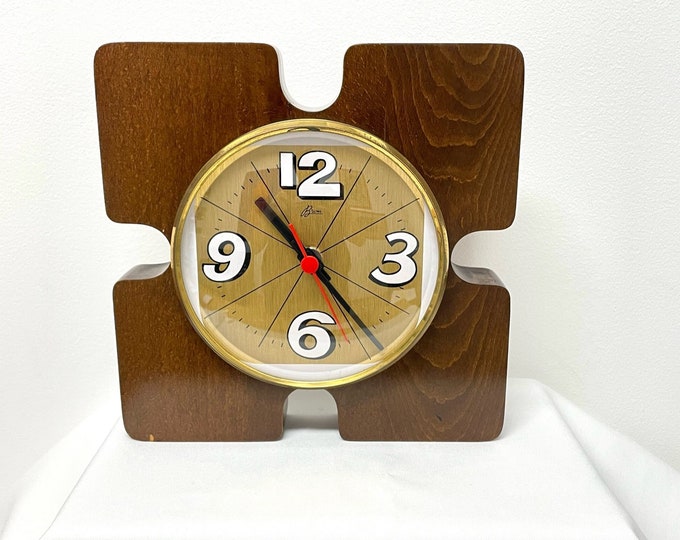 Wooden Wall Clock | Vintage 70s | German Design | Retro Style - Etsy