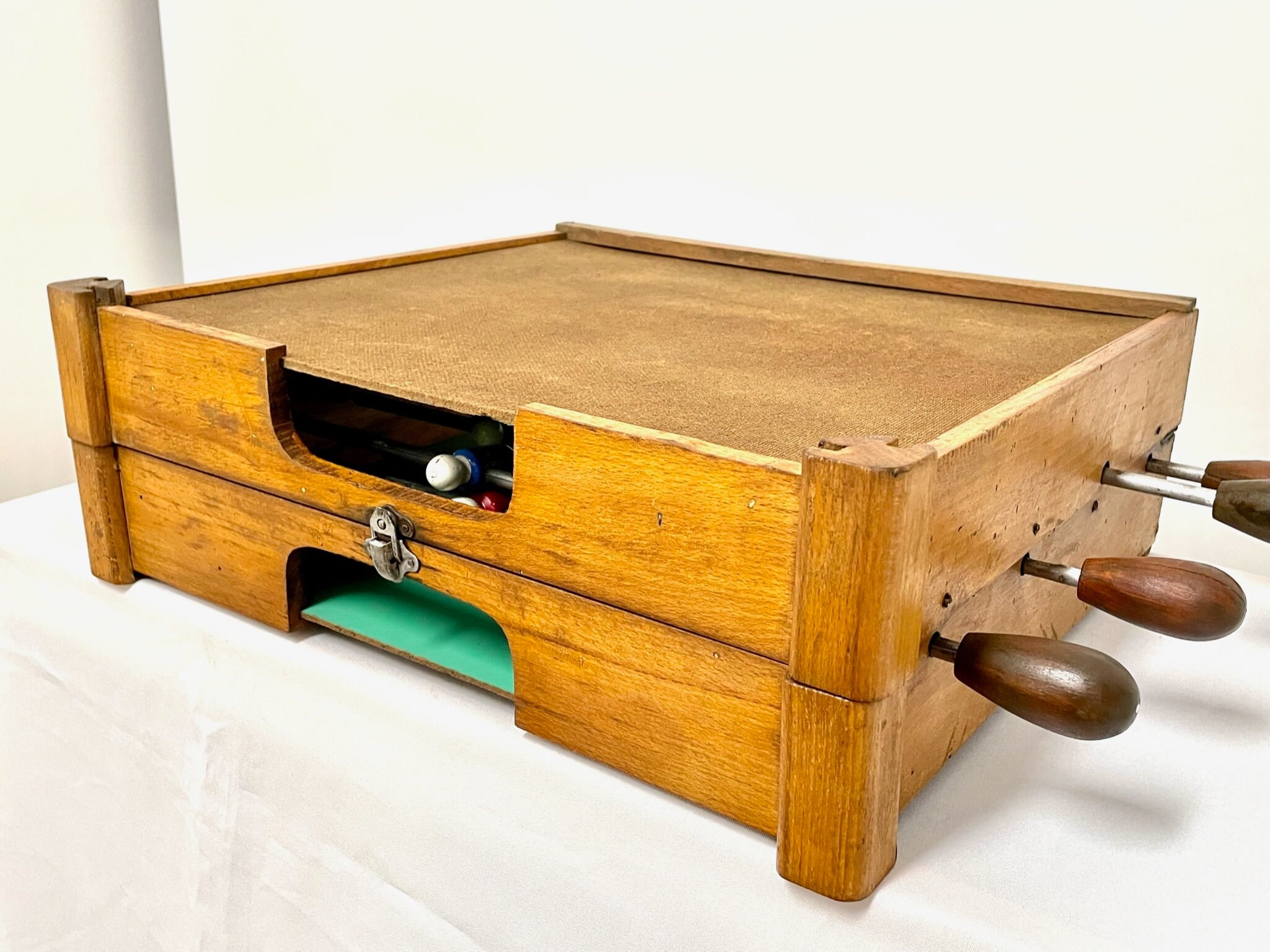 Handmade Wooden Foosball Table French Baby Foot Small Folding Table ...