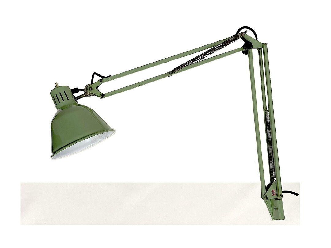 Vintage Clamp Lamp, Design RIMSA, Made in Italy in 60s, Green Sage ...