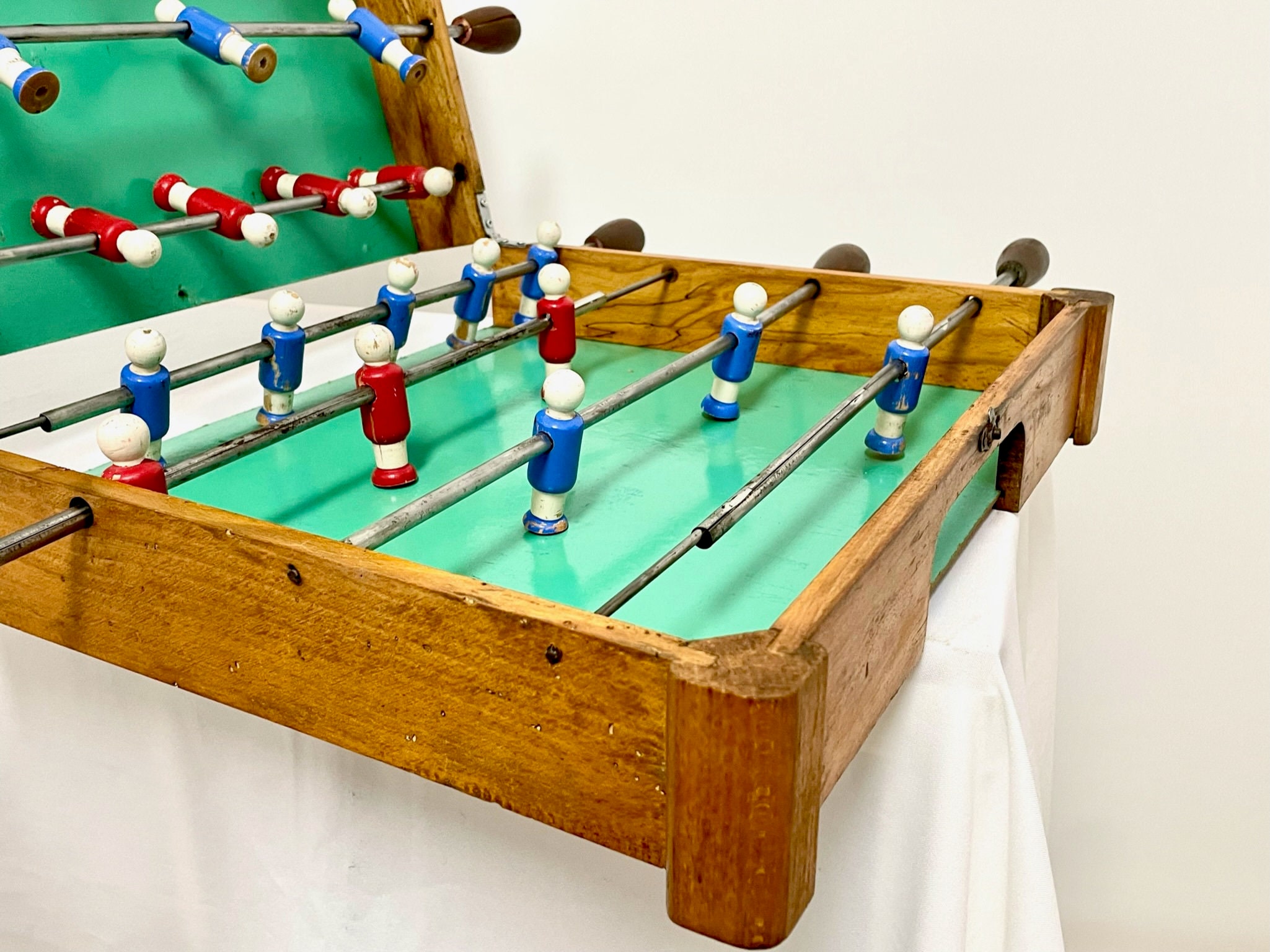 Handmade Wooden Foosball Table French Baby Foot Small Folding Table ...