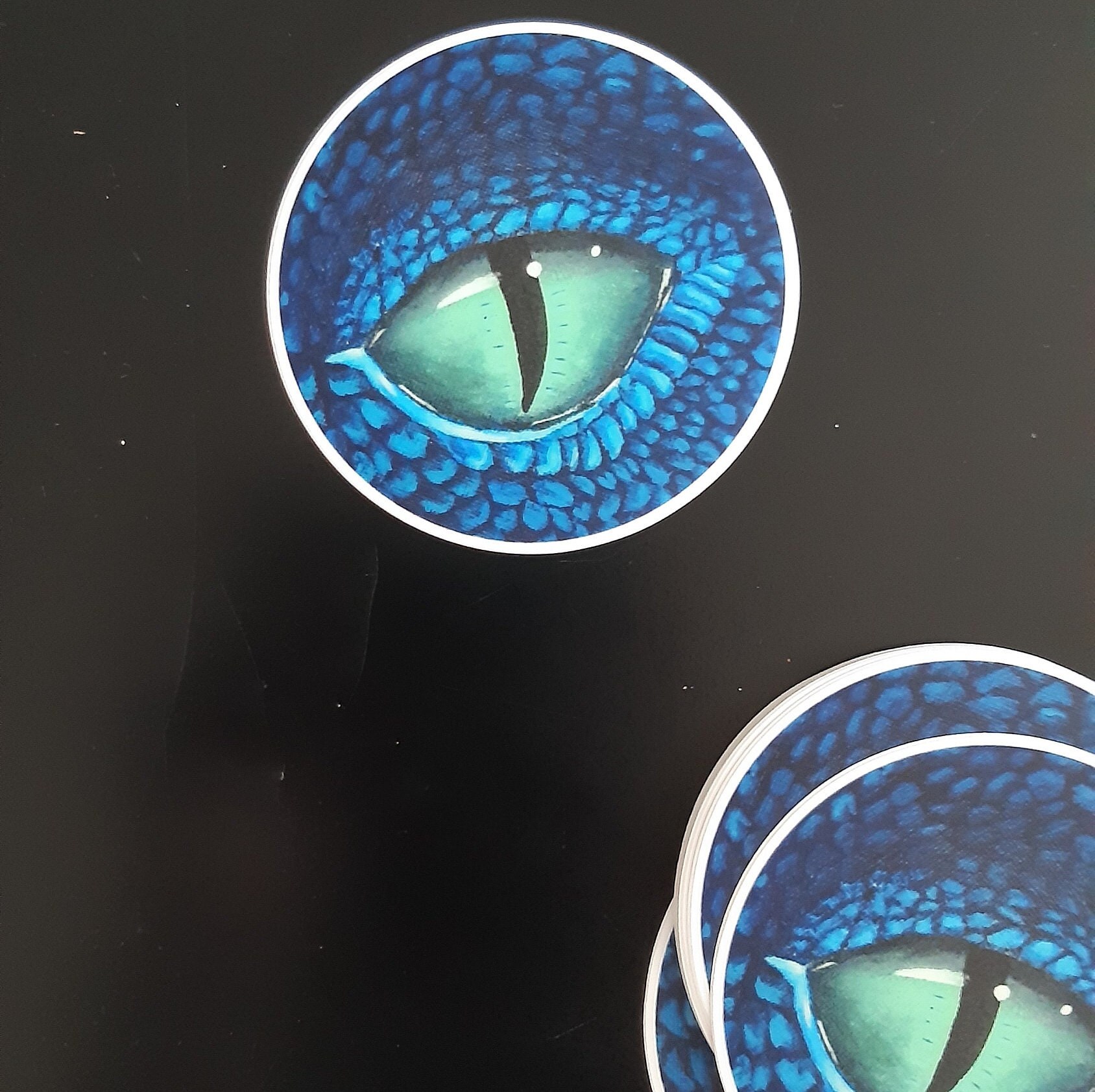 Vinyl Sticker of Water Dragon Eye Painting, Aesthetic Laptop Sticker ...