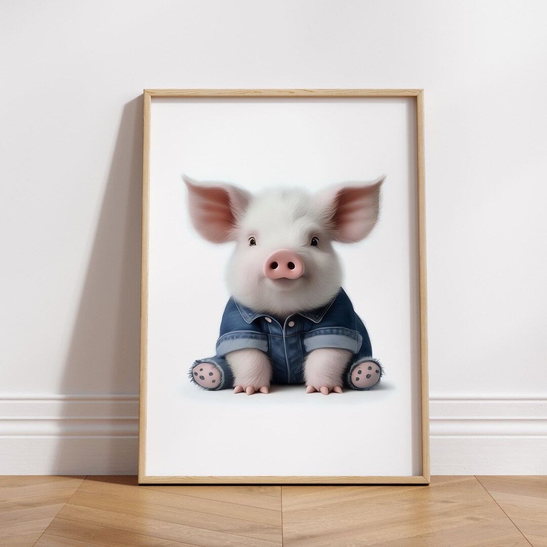 Pig Nursery Wall Art - Printable Digital Download, Baby Animal Decor ...