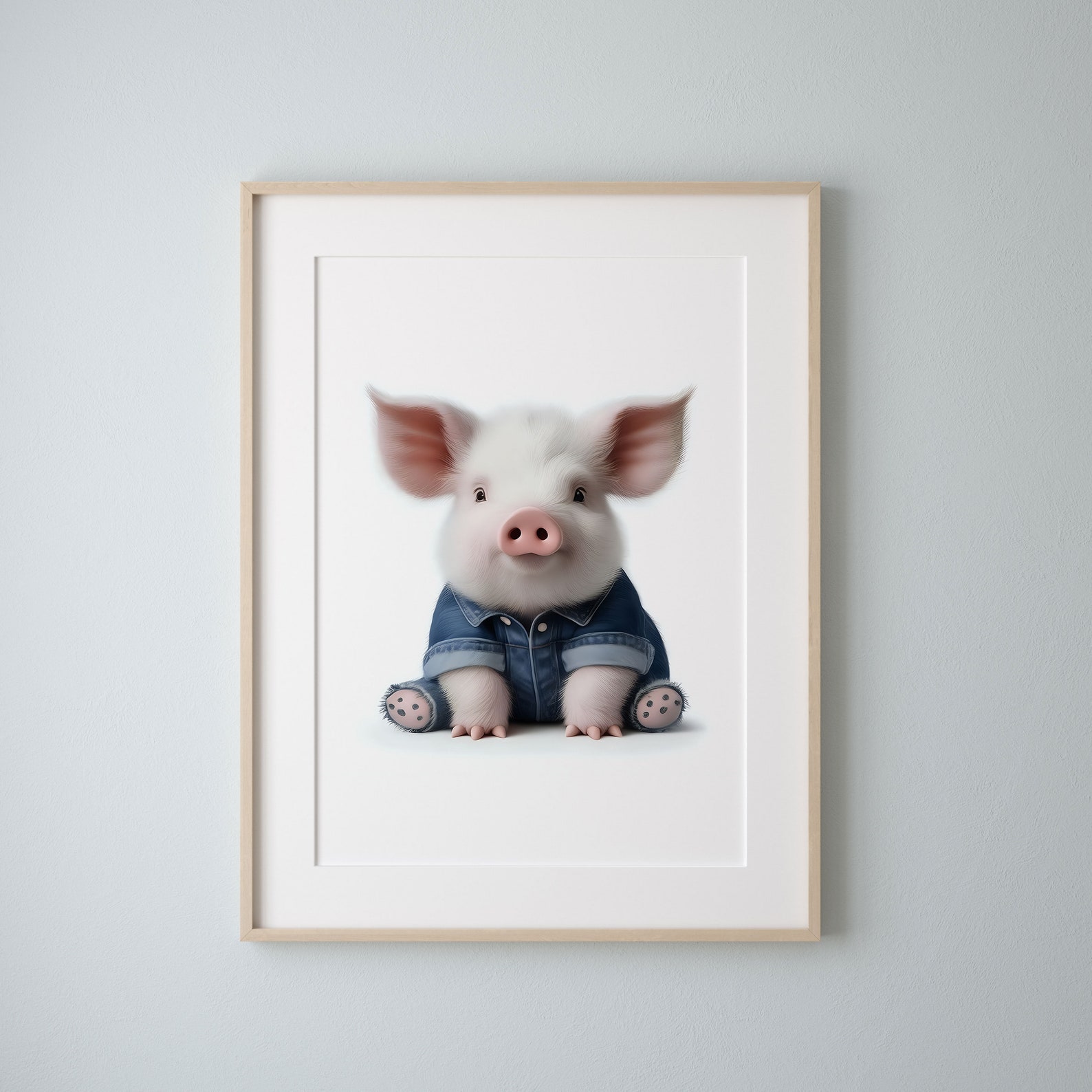 Pig Nursery Wall Art - Printable Digital Download, Baby Animal Decor ...