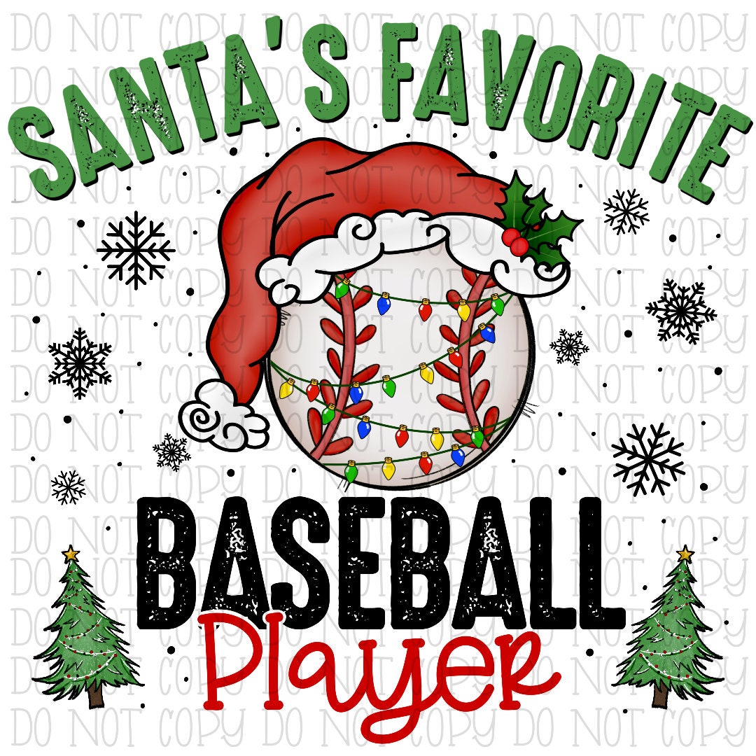 Santa's Favorite Baseball Player - Santa Hat - Christmas Lights ...