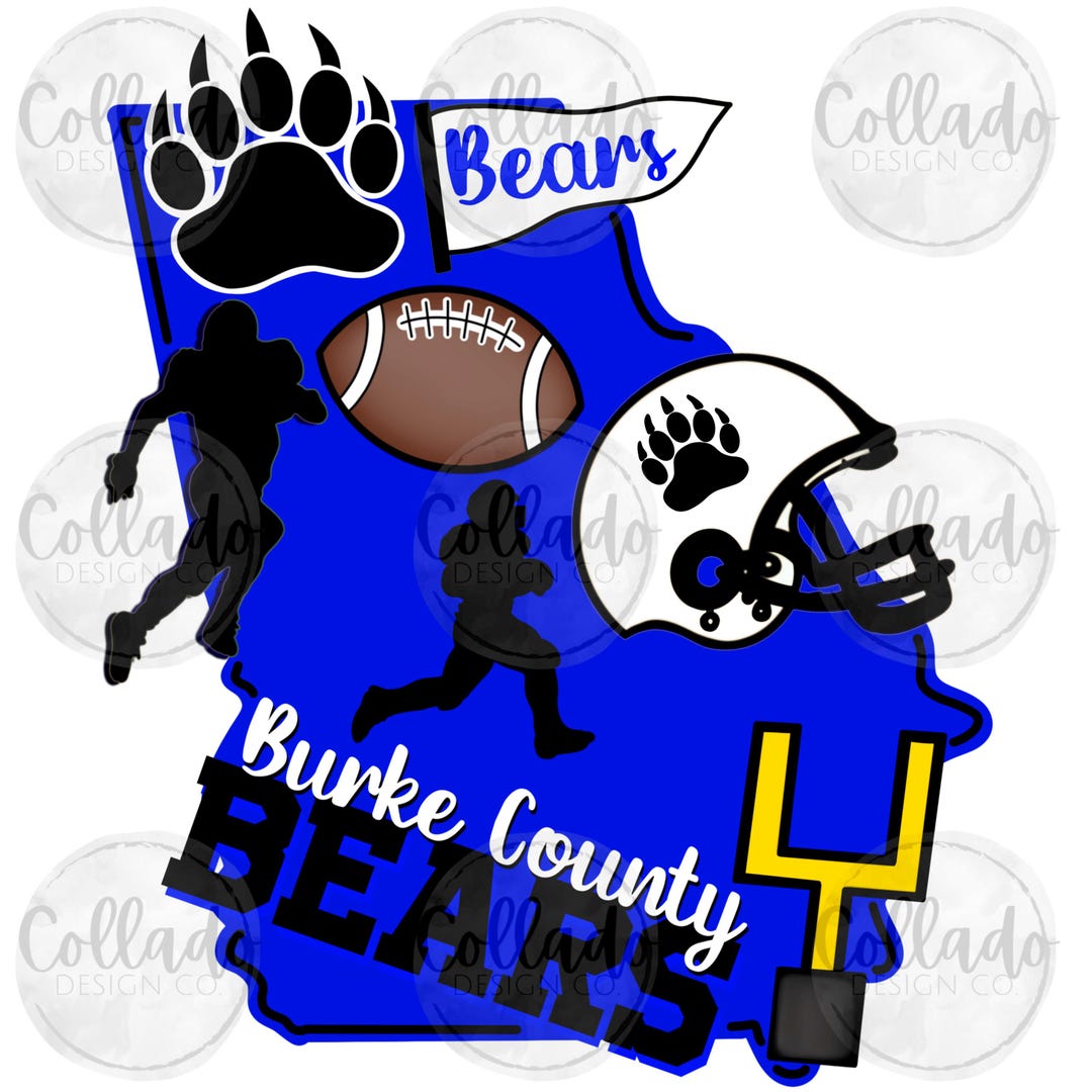Burke County Bears Football PNG: Royal Blue and Black Digital Download ...