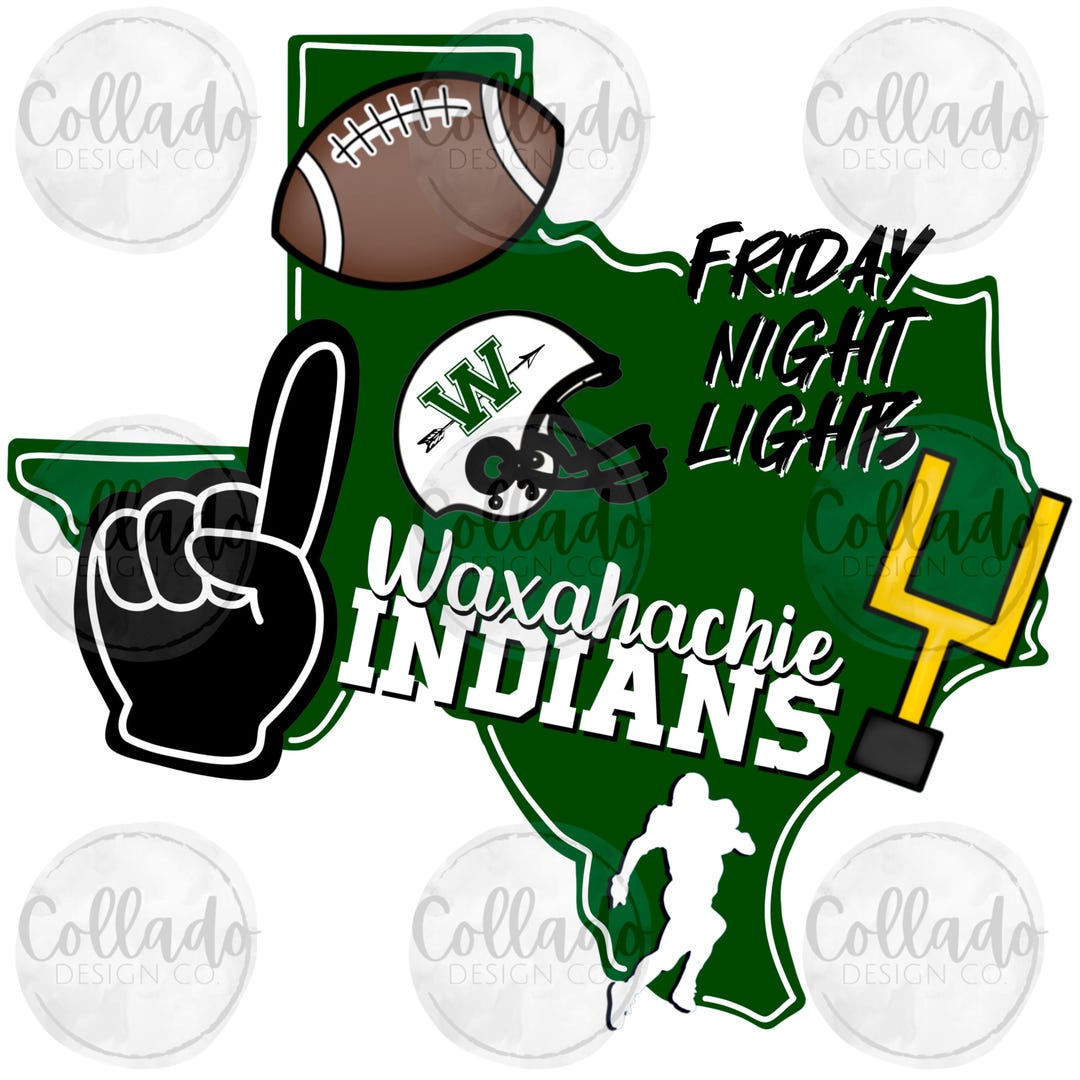 Waxahachie Indians Texas Green Black White TX High School Sports Team ...