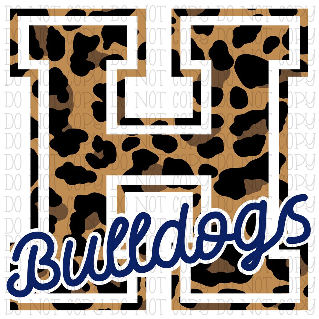 Hazard Bulldogs Kentucky Letter H - Navy and Leopard - School Sports ...