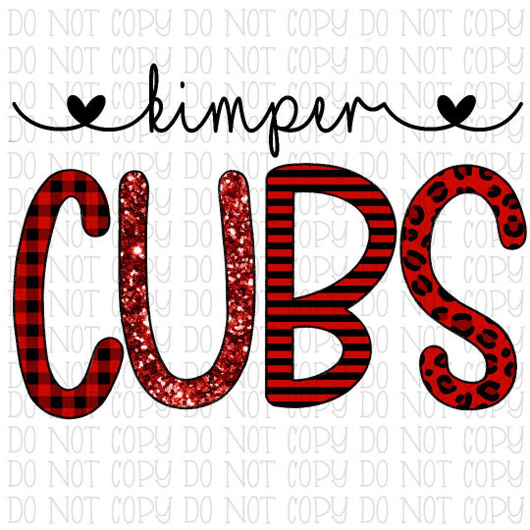 Kimper Cubs School Sports Team Red and Black Digital Download Instant ...