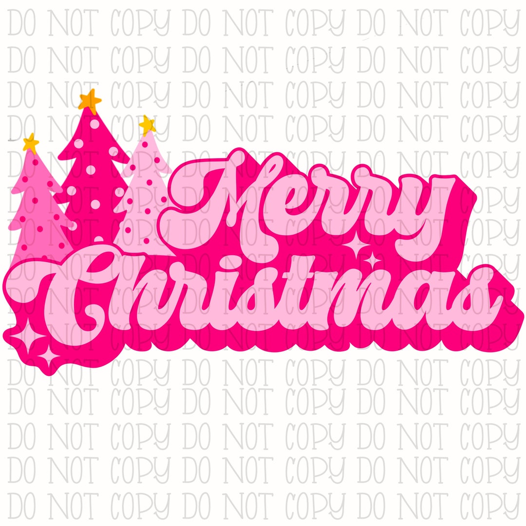 Merry Christmas Holidays Hot Pink Christmas Trees Digital Download ...