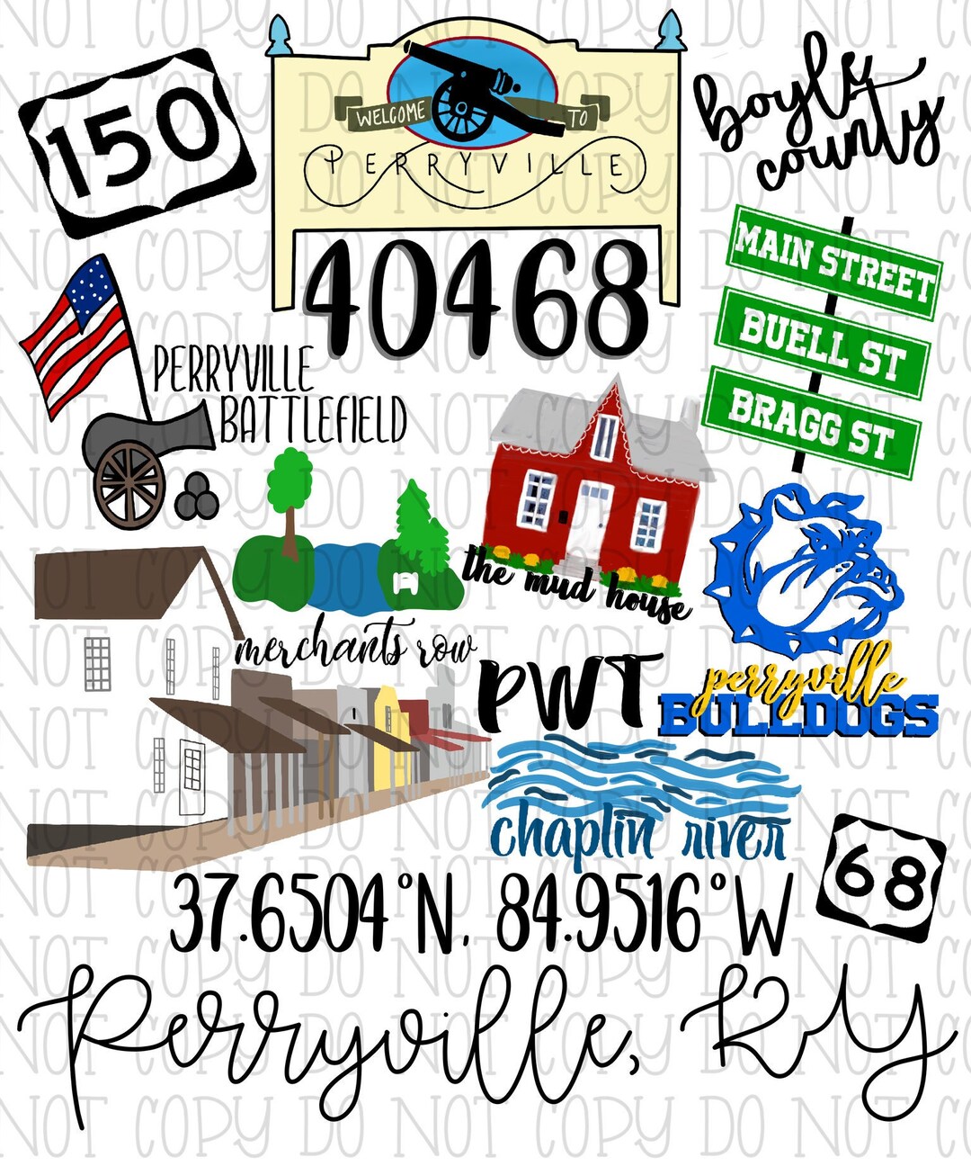 Perryville Kentucky Town Boyle County 40468 Battlefield Chaplin River ...