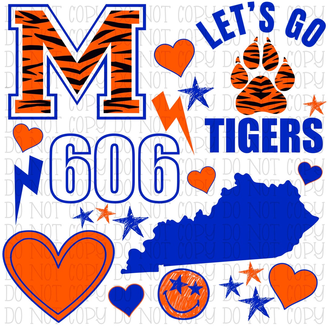 Mullins Tigers Kentucky - Scatter - Blue and Orange - School Sports ...