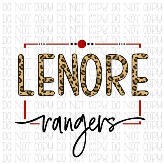 Lenore Rangers Leopard Black Red School Sports Team Digital | Etsy