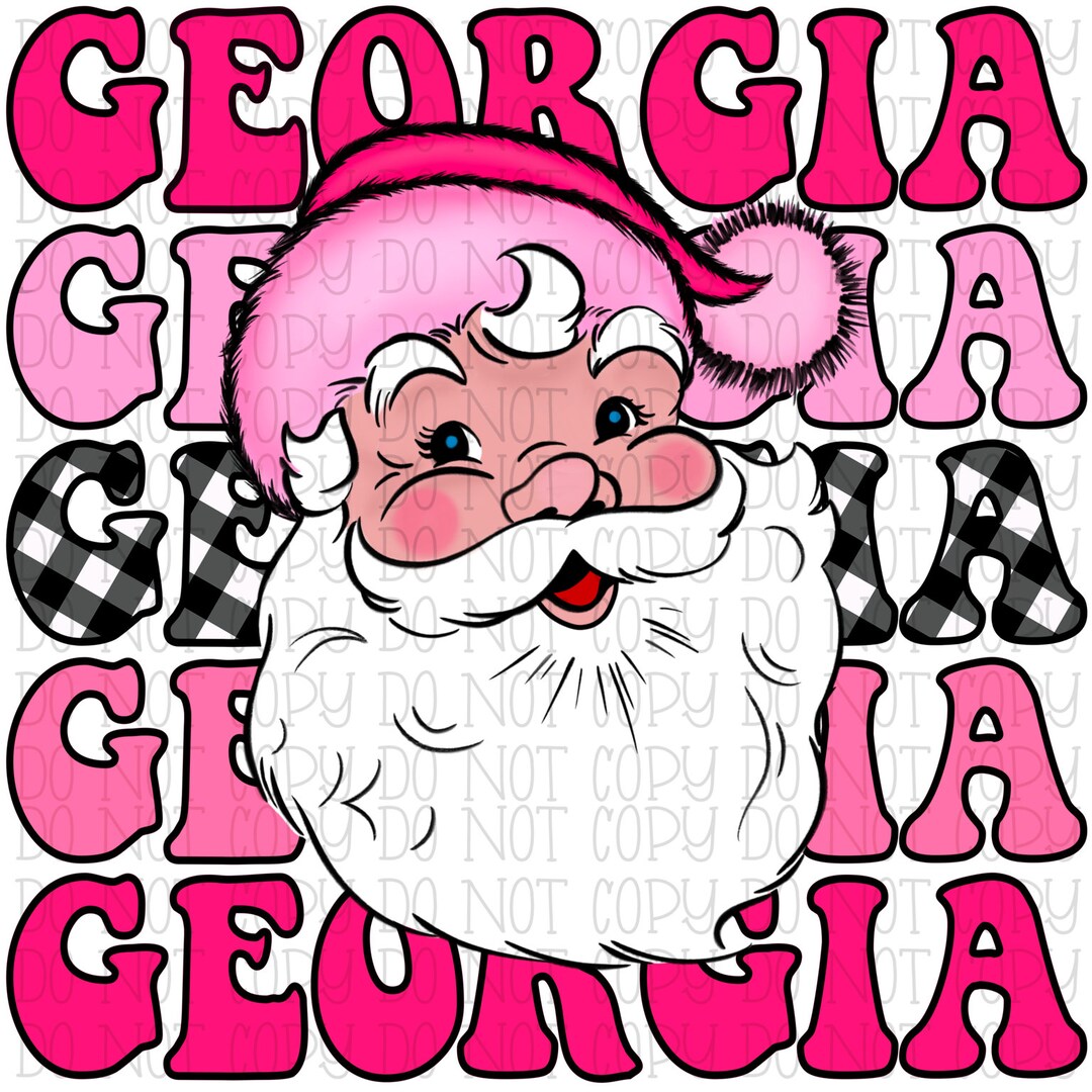 Georgia Santa - Repeat - Hot Pink - Retro - Christmas Holidays Digital ...